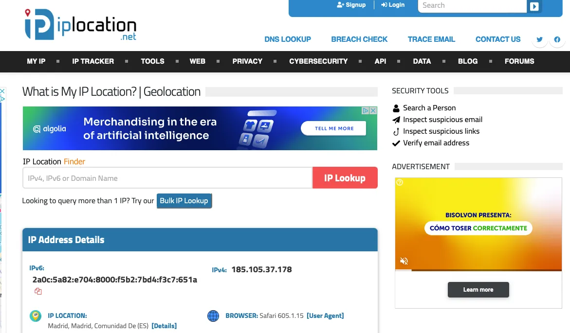 Cómo saber la localización de una dirección IP