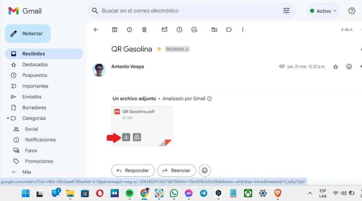 Cómo descargar imágenes en Gmail