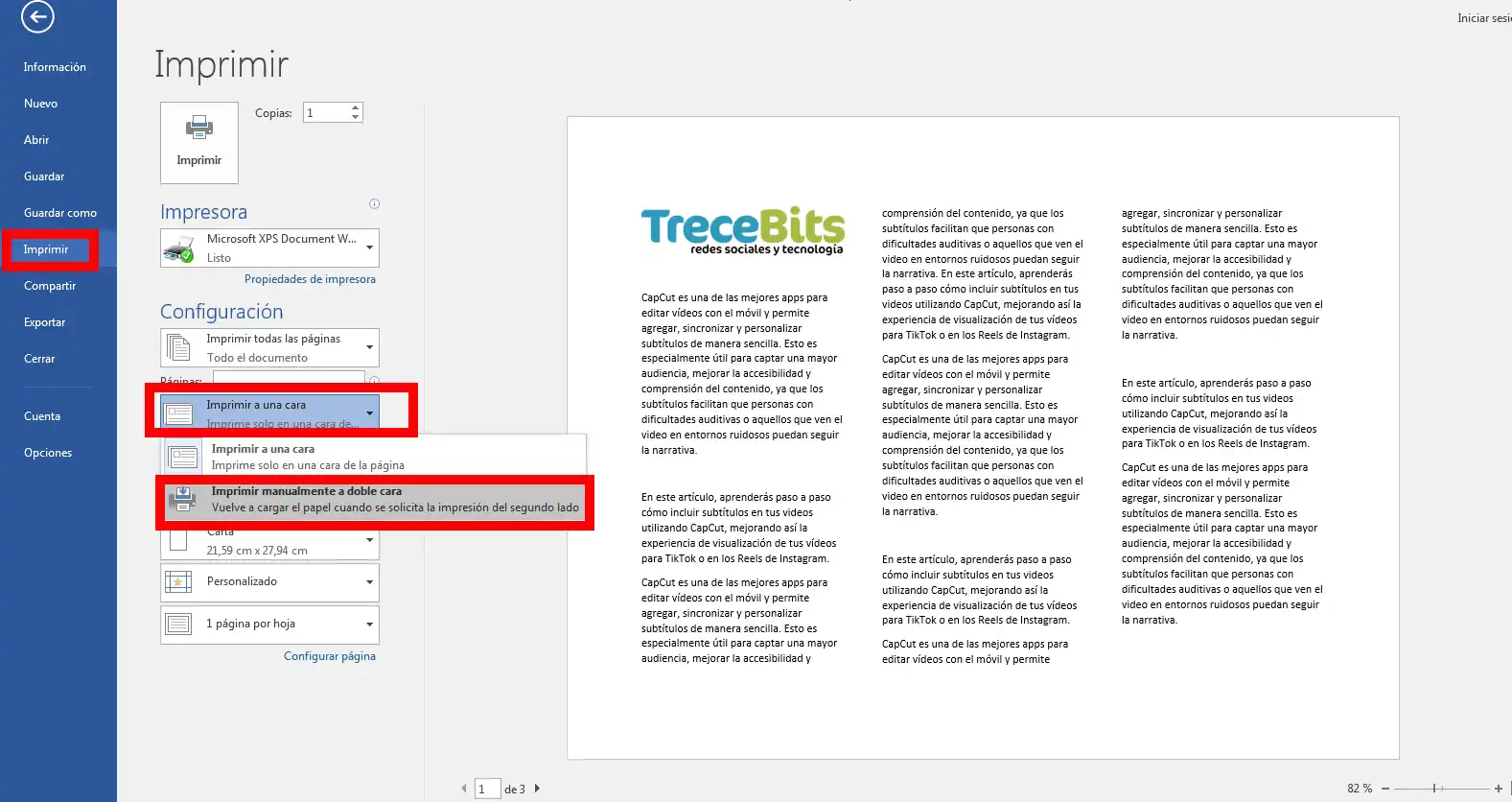 Cómo elaborar e imprimir un tríptico con Microsoft Word