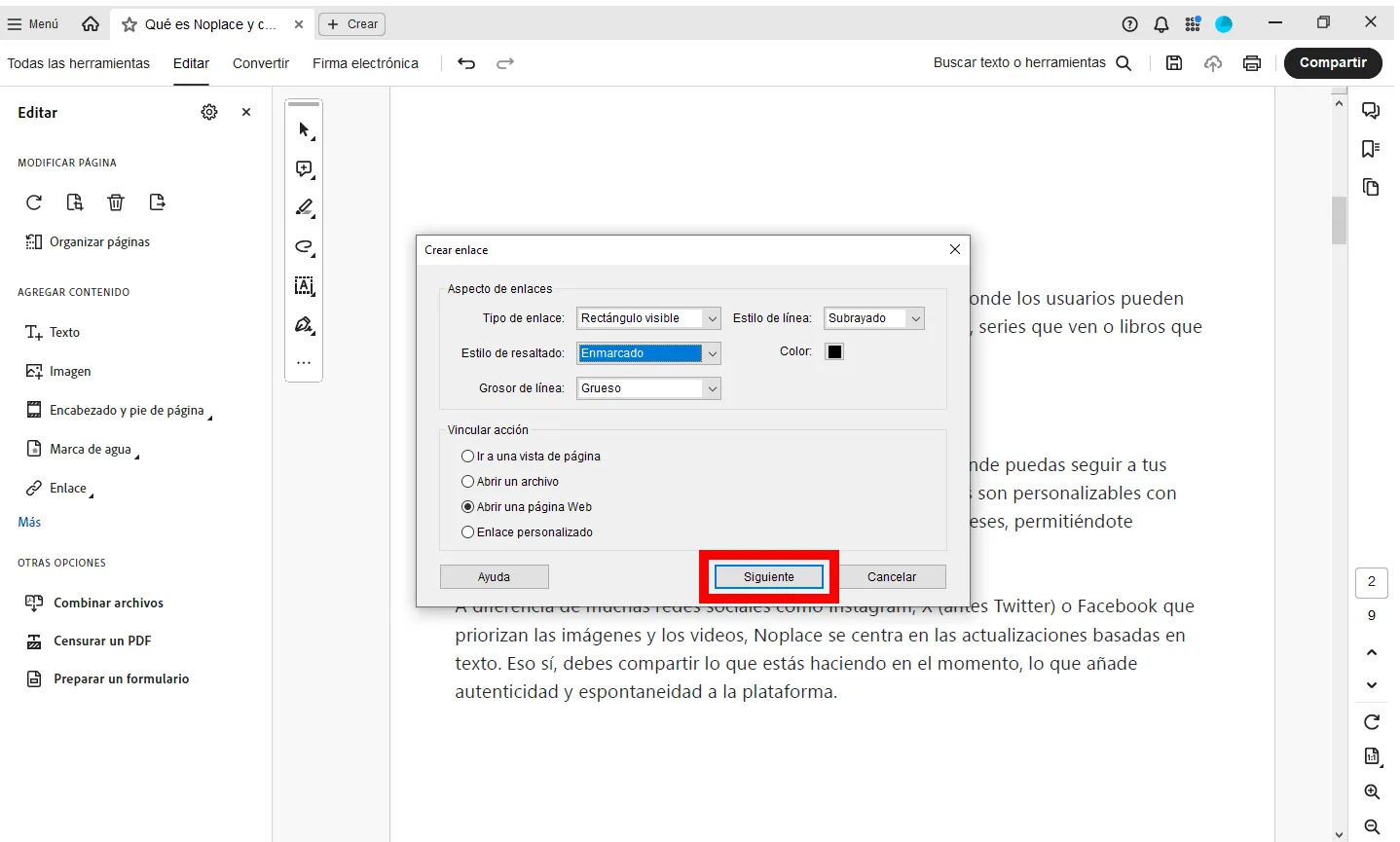 Cómo poner enlaces a un archivo PDF con Adobe Acrobat Reader