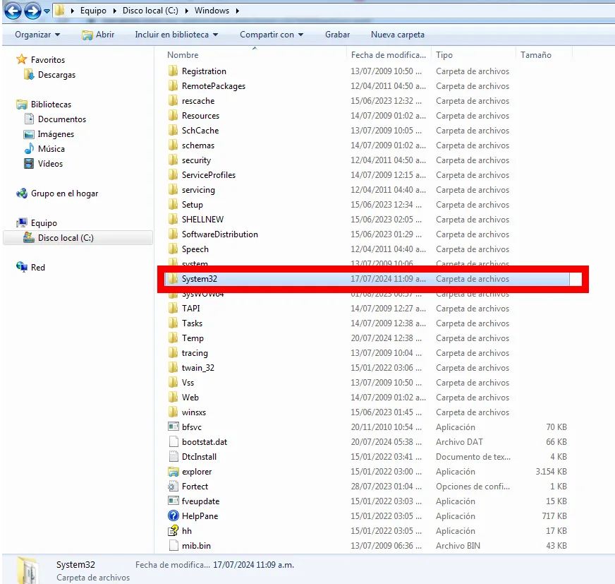 Carpeta System32 de Windows: por qué nunca deberías eliminarla