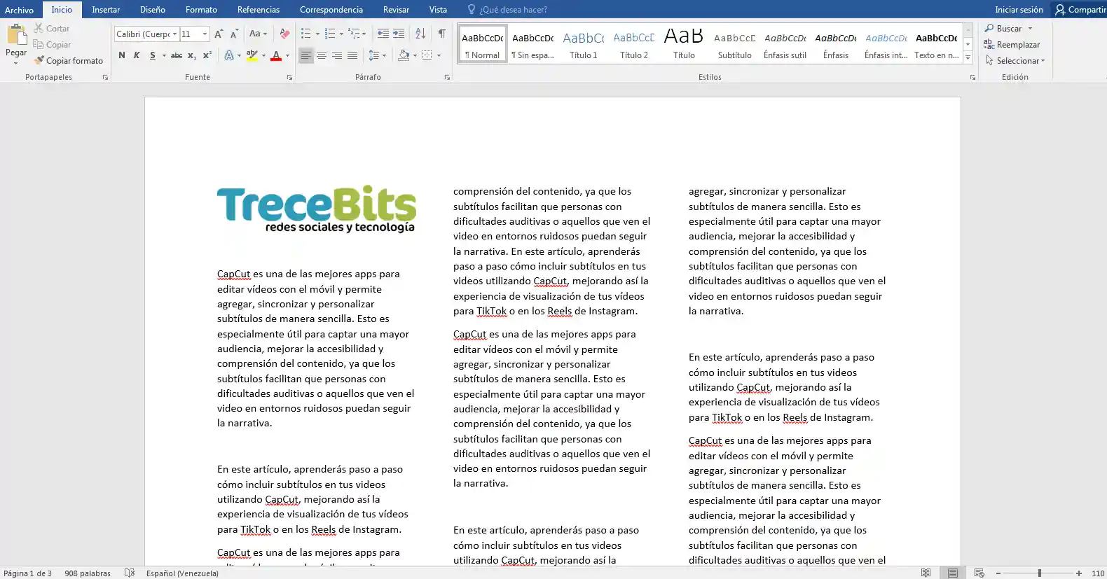 Cómo elaborar e imprimir un tríptico con Microsoft Word