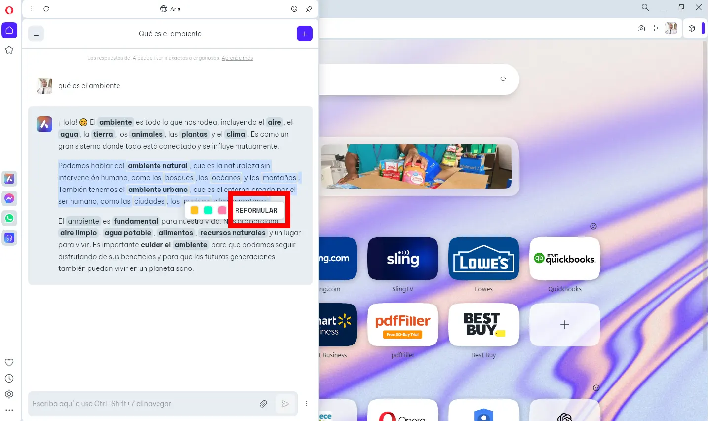 Cómo usar Aria, la IA de Opera