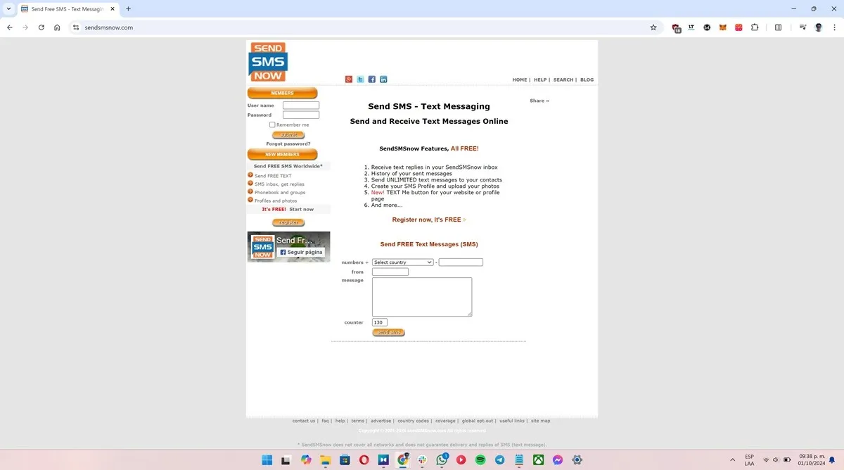 10 páginas web para enviar SMS gratis