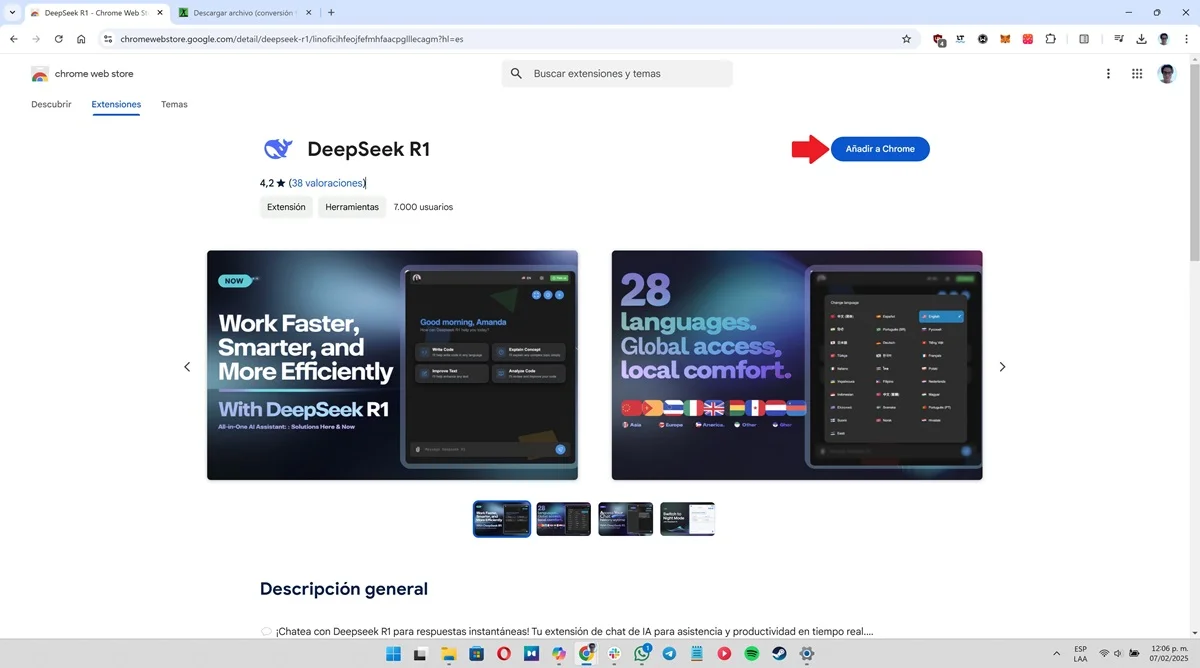Cómo añadir DeepSeek a Google Chrome