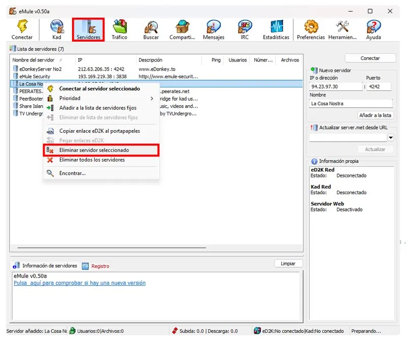 Aprende a configurar los mejores servidores de eMule en 2025