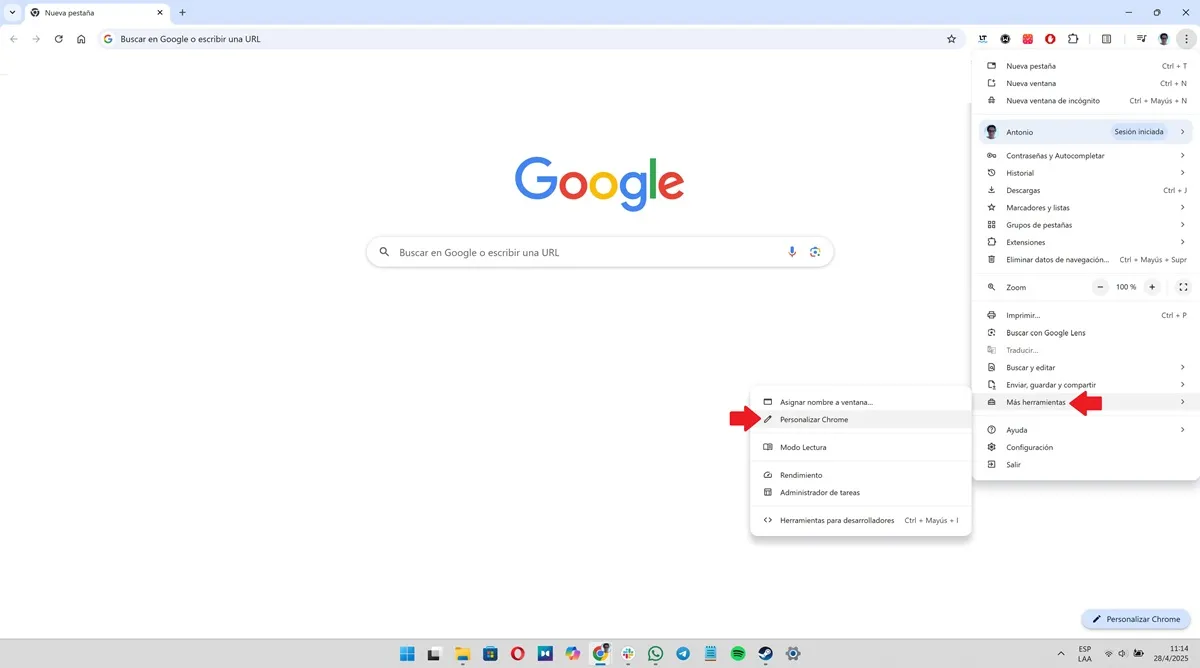 Cómo cambiar la apariencia de Google Chrome en el ordenador