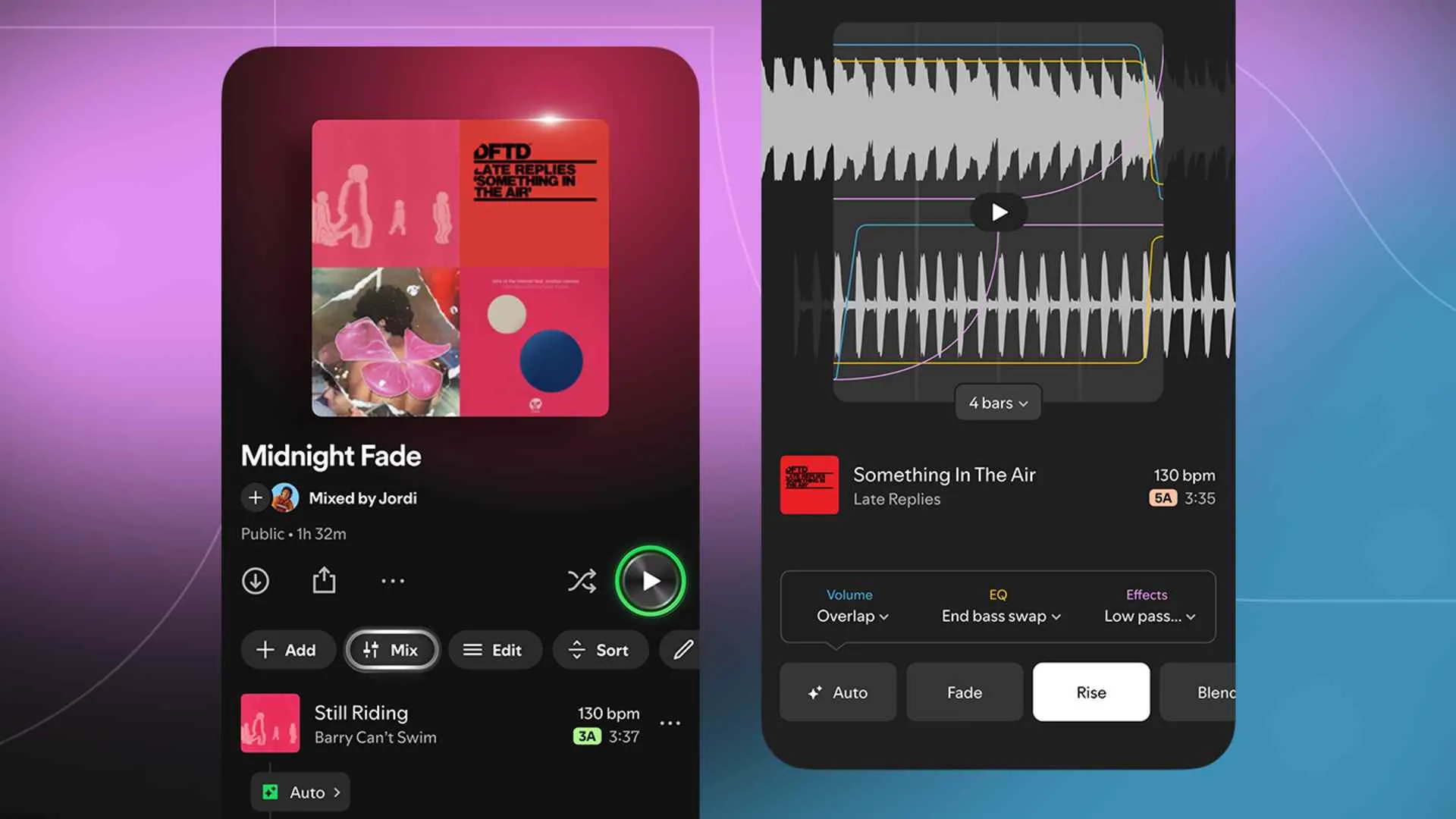 Cómo añadir transiciones entre canciones de Spotify