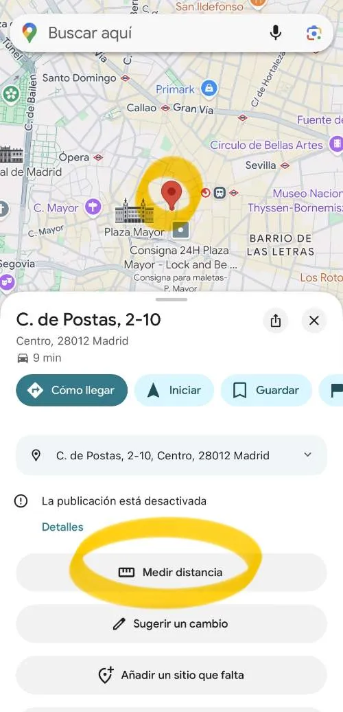 Cómo medir la distancia entre dos puntos en Google Maps